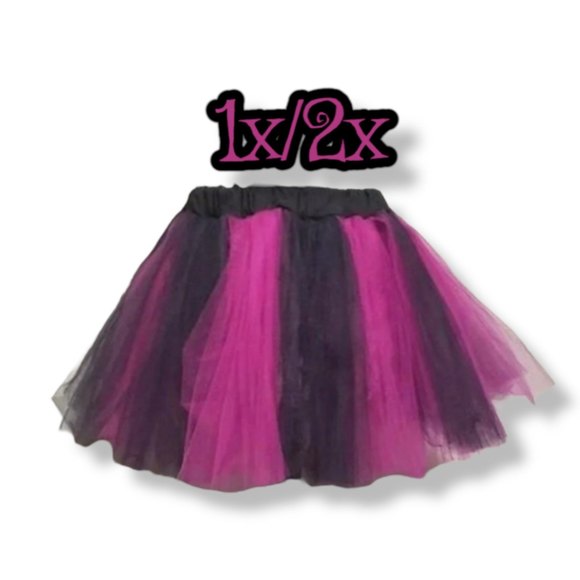 Handmade | Skirts | X2x Tutu Mini Skirt Tulle Pink Black Plus Goth ...